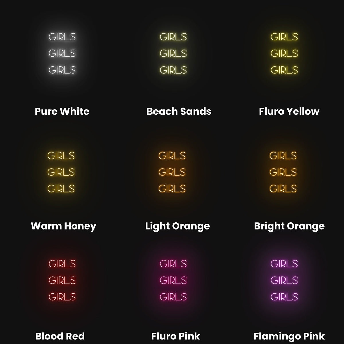 Girls, Girls, Girls Neon Sign | Customizable Girl Neon Light